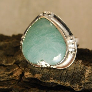 Heart Shape Amazonite Ring Sterling Silver Ring Amazonite - Etsy