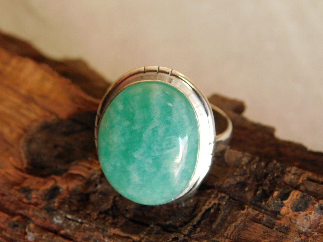Amazonite Ring Sterling Silver Ring Amazonite Jewelry Stone Ring ...