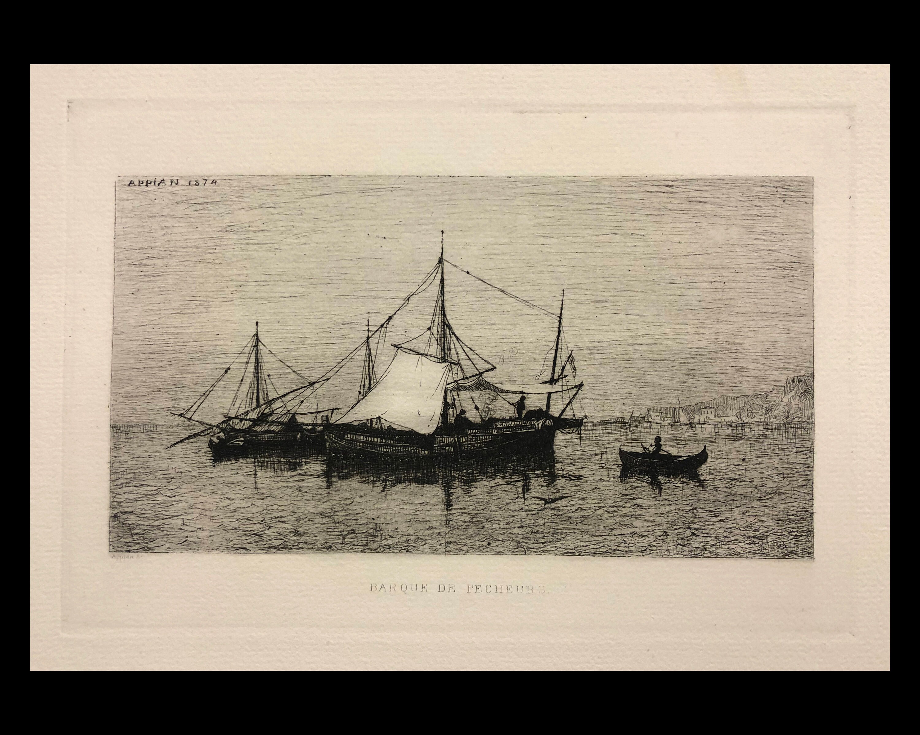 ADOLPHE JACQUES APPIAN french 1818-1899 barque De - Etsy