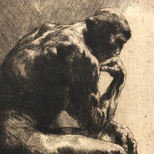 ERHARD AMADEUS DIER (austrian, 1893-1969), "der Denker", 1920, Original ...
