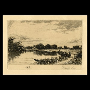 DAVID LAW (english, 1831-1901), "cobham", 1882, Original Etching ...