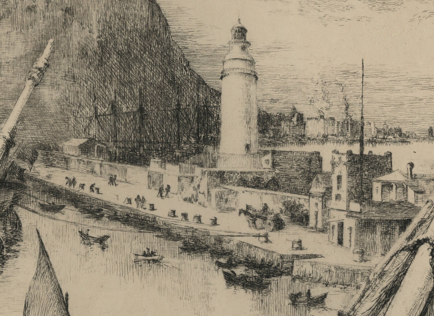 GABRIELLE De VEAUX CLEMENTS american, 1858-1948, seaport Scene, 1888 ...