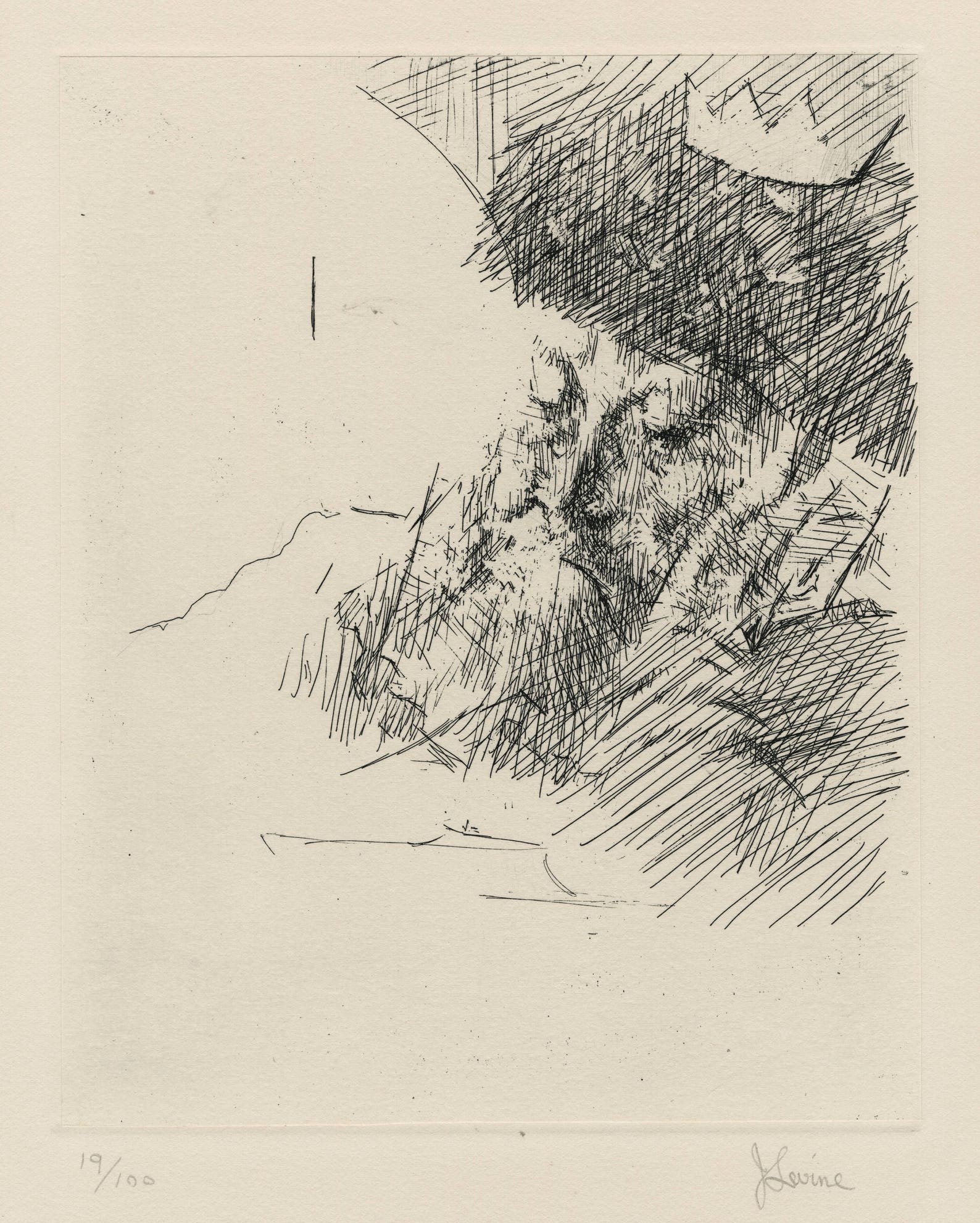 JACK LEVINE (american, 1915-2010), "the King", 1963, Etching, Pencil ...