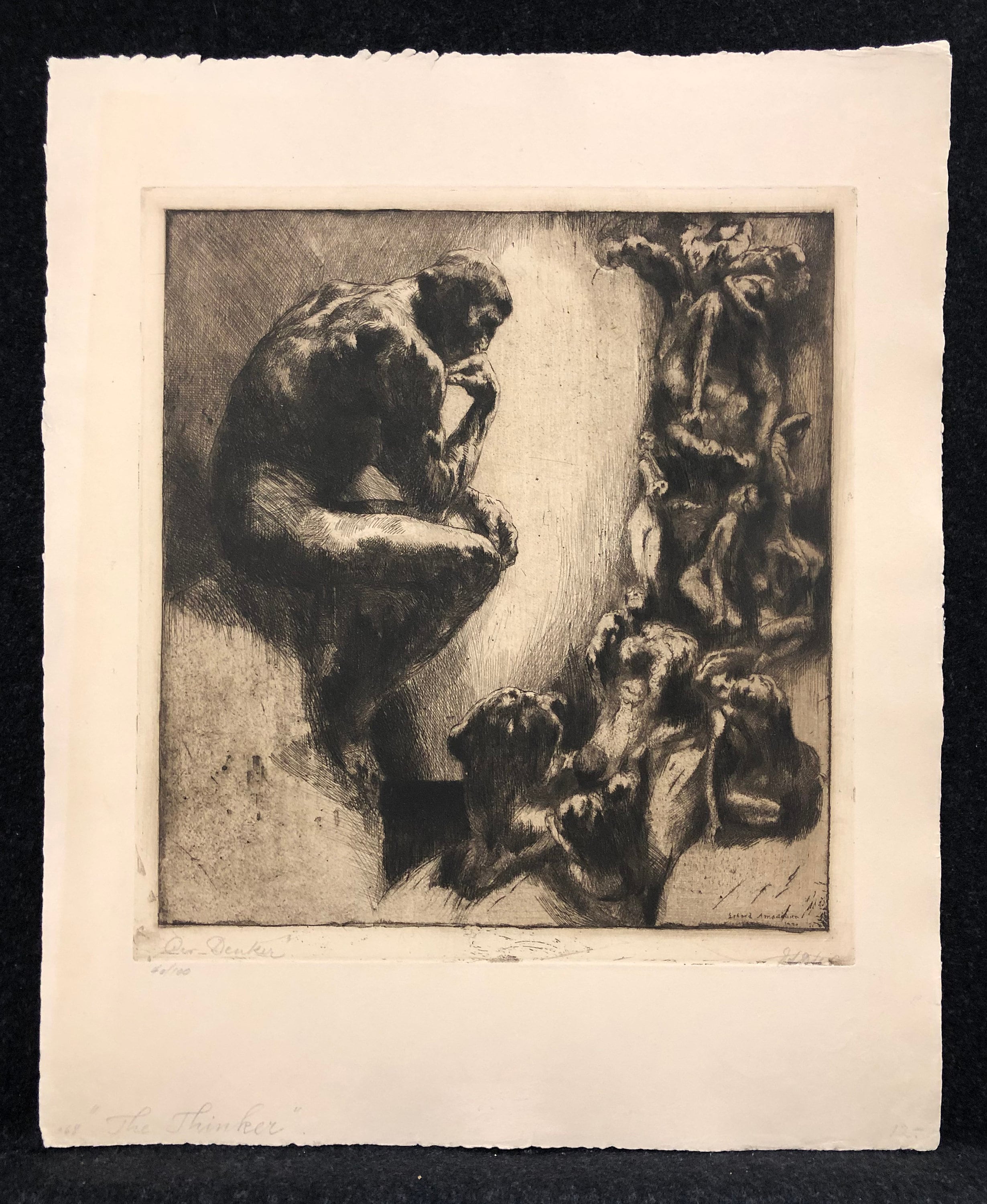 ERHARD AMADEUS DIER (austrian, 1893-1969), "der Denker", 1920, Original ...