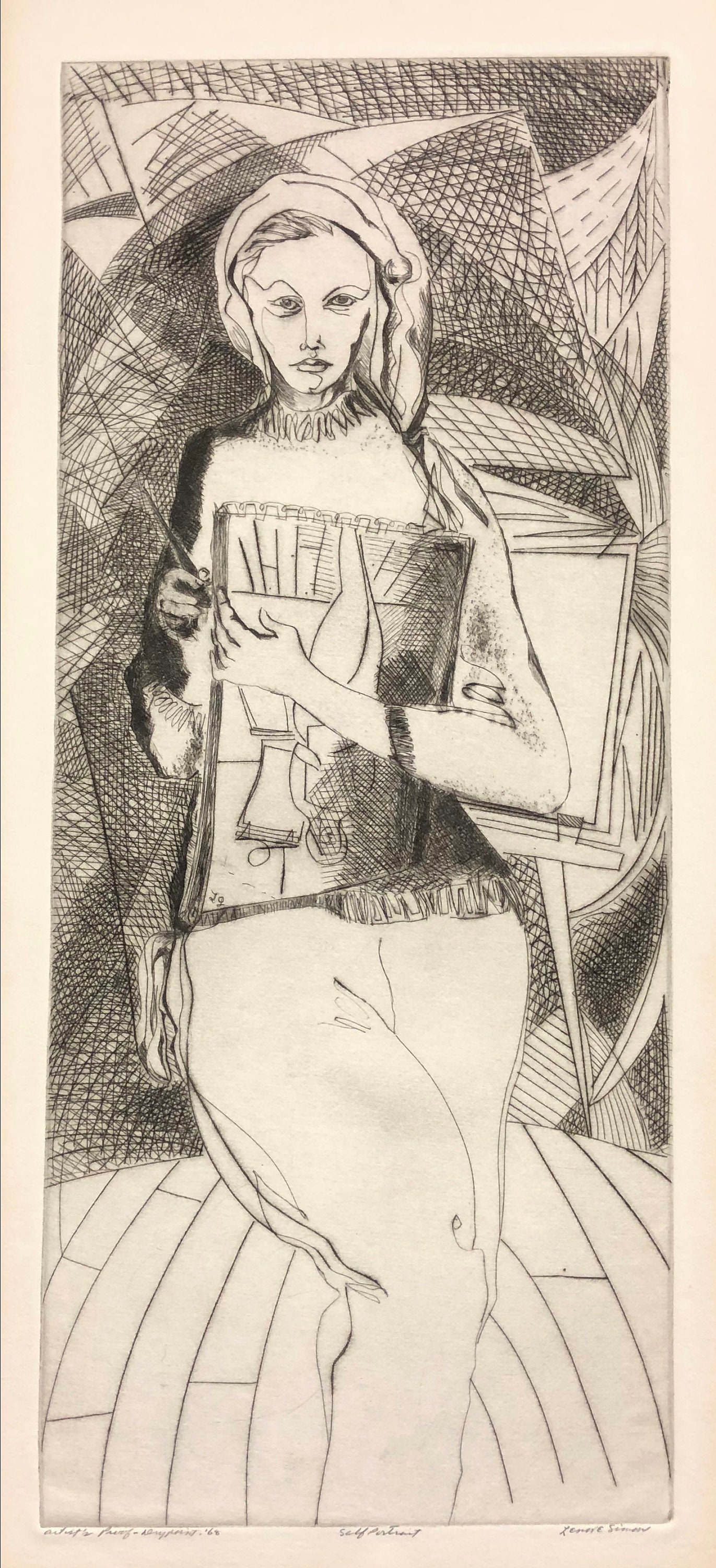 LENORE leni SIMON american, 1928-living, self Portrait, 1968, Drypoint ...