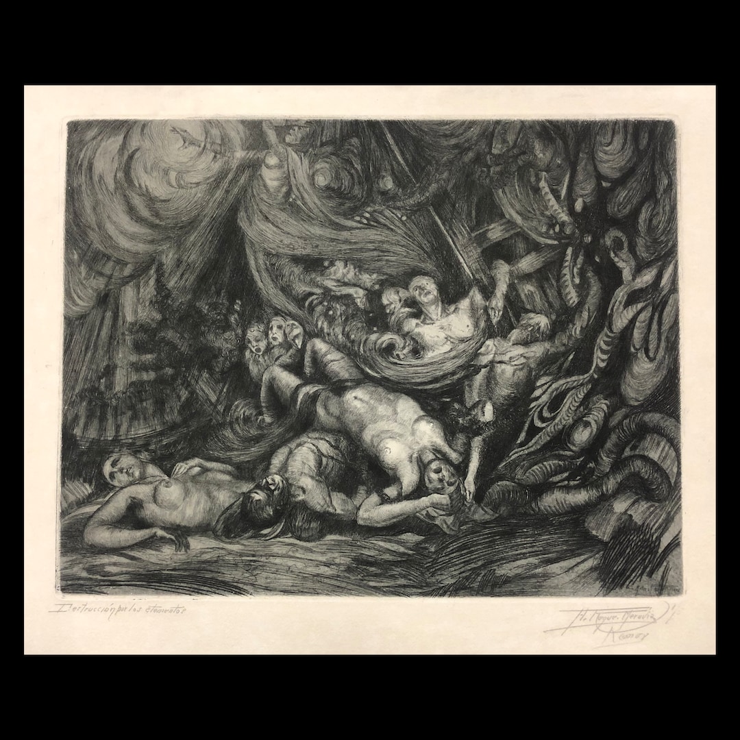 ARTURO REQUE MERUVIA A.k.a. Kemer (bolivian, 1906-1969), "destruccion ...