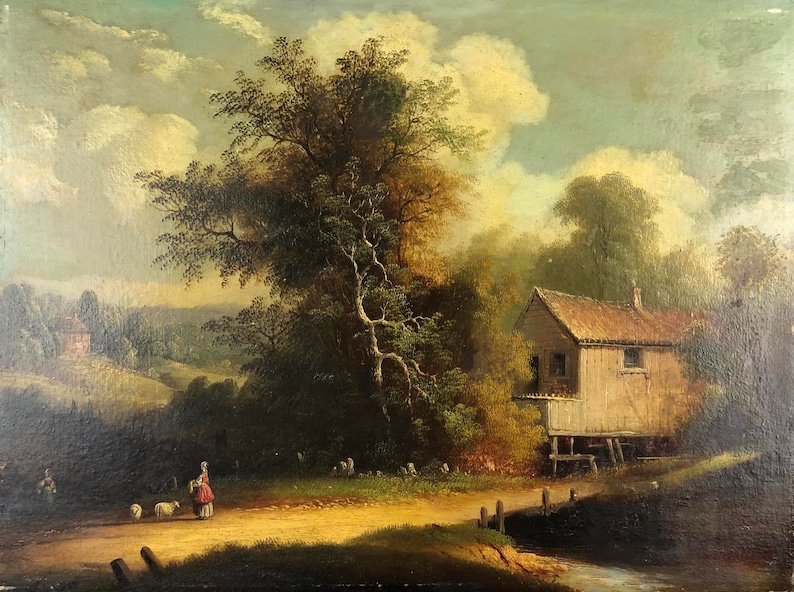 EDMUND C. COATES (american, 1816-1871), "the Homestead", 1858, Oil on ...