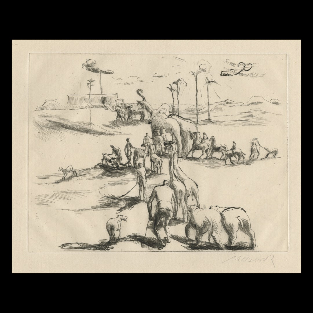 FELIX MESECK (german, 1883-1955), "two by Two", 1919, Original Drypoint ...