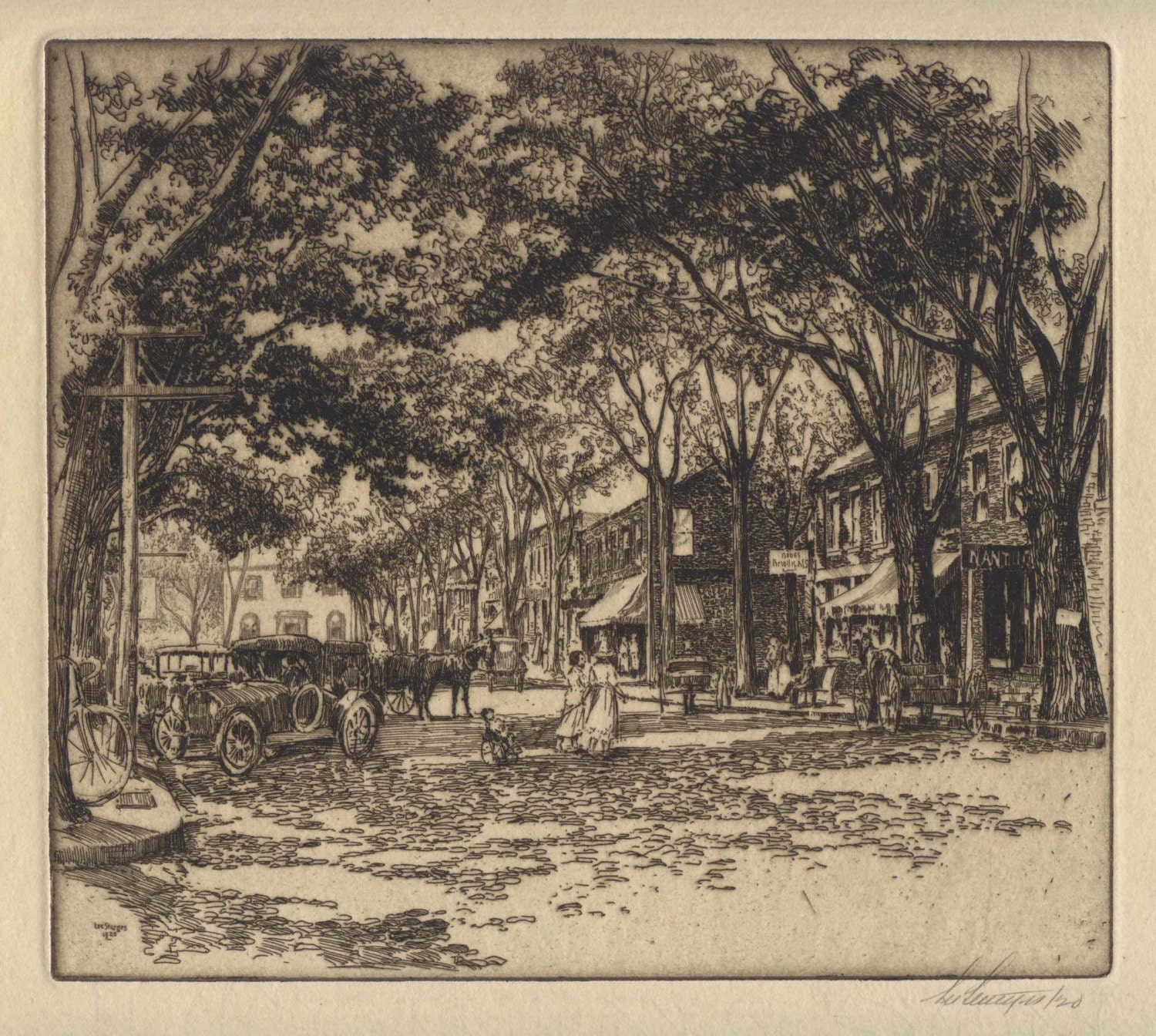 LEE STURGES (american, 1865-1954), "main Street, Nantucket", 1920 ...