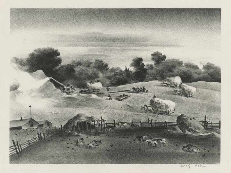 ADOLF DEHN (american, 1895-1968), "threshing Scene", 1939, Original ...