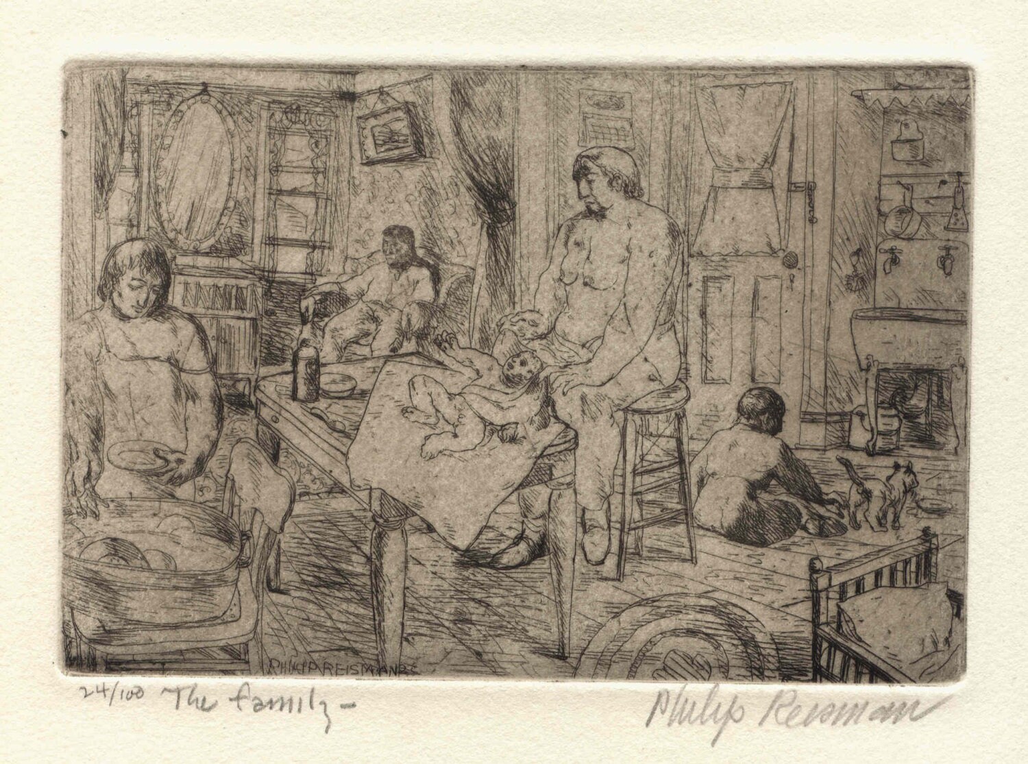 PHILIP REISMAN (american, 1904-1992), 1928, "the Family", 1928 ...