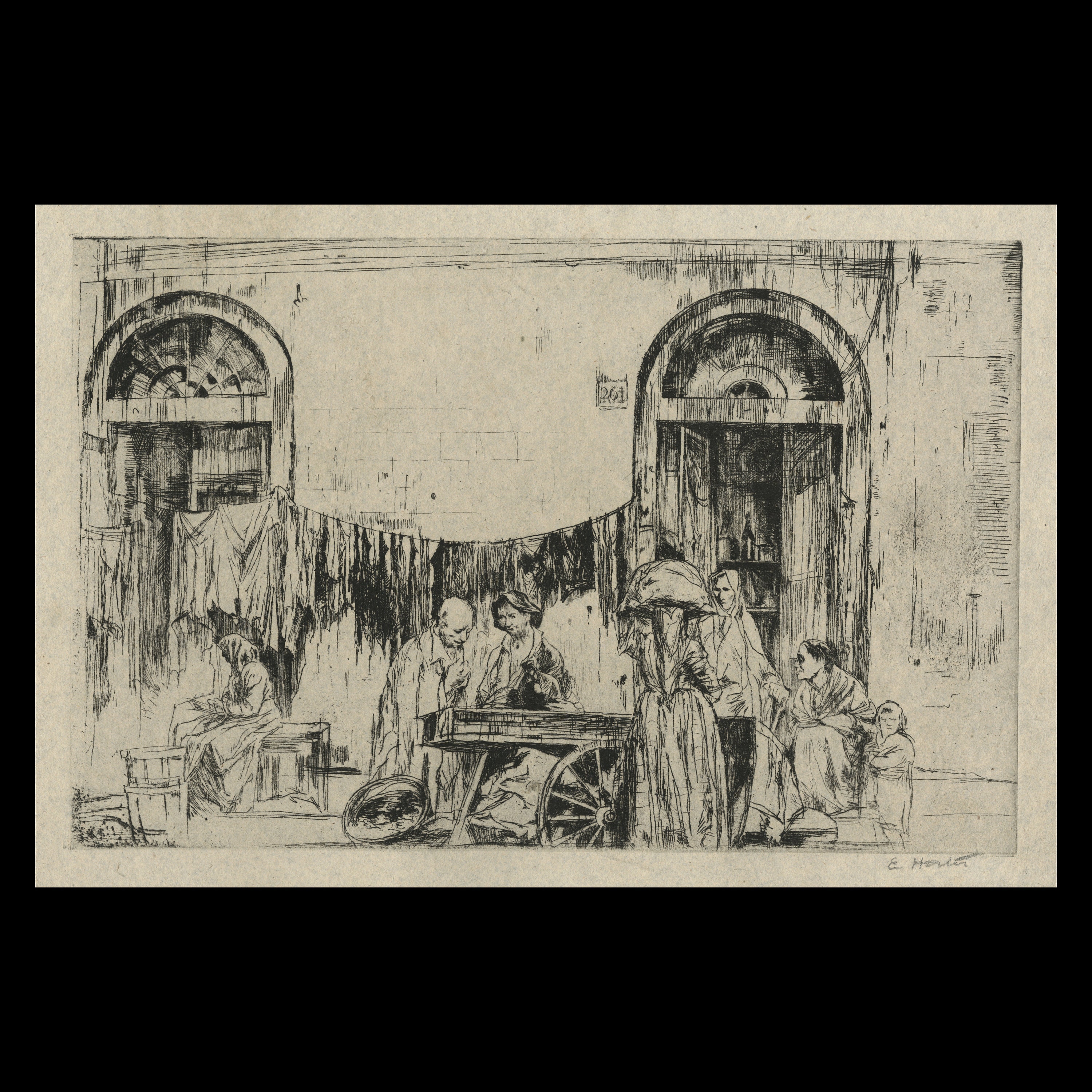 EARL HORTER (american, 1881-1940), "a Naples Tenement", Ca. 1916 ...
