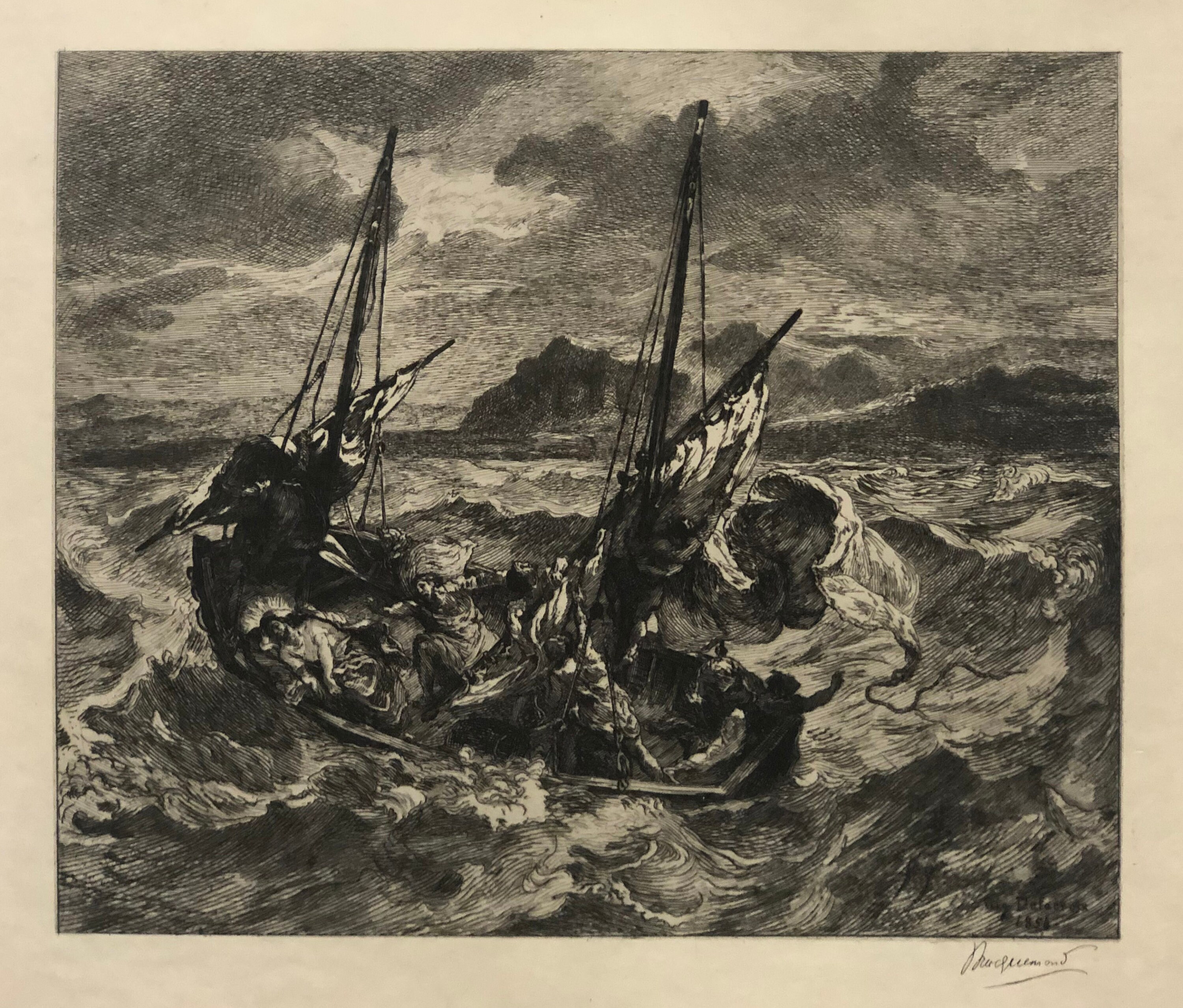 FELIX HENRI BRACQUEMOND (French, 1833-1914), "Jesus on the Lake of ...