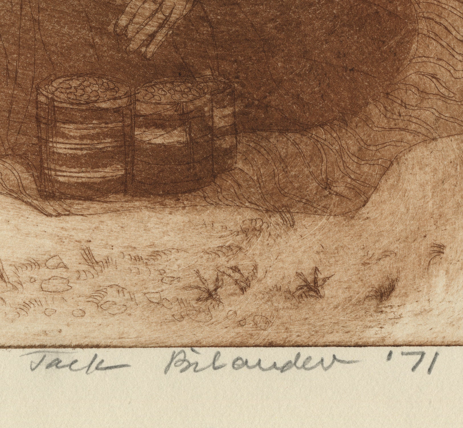 JACK BILANDER american, 1919-2008, in the Judean Hills, 1971, Etching ...