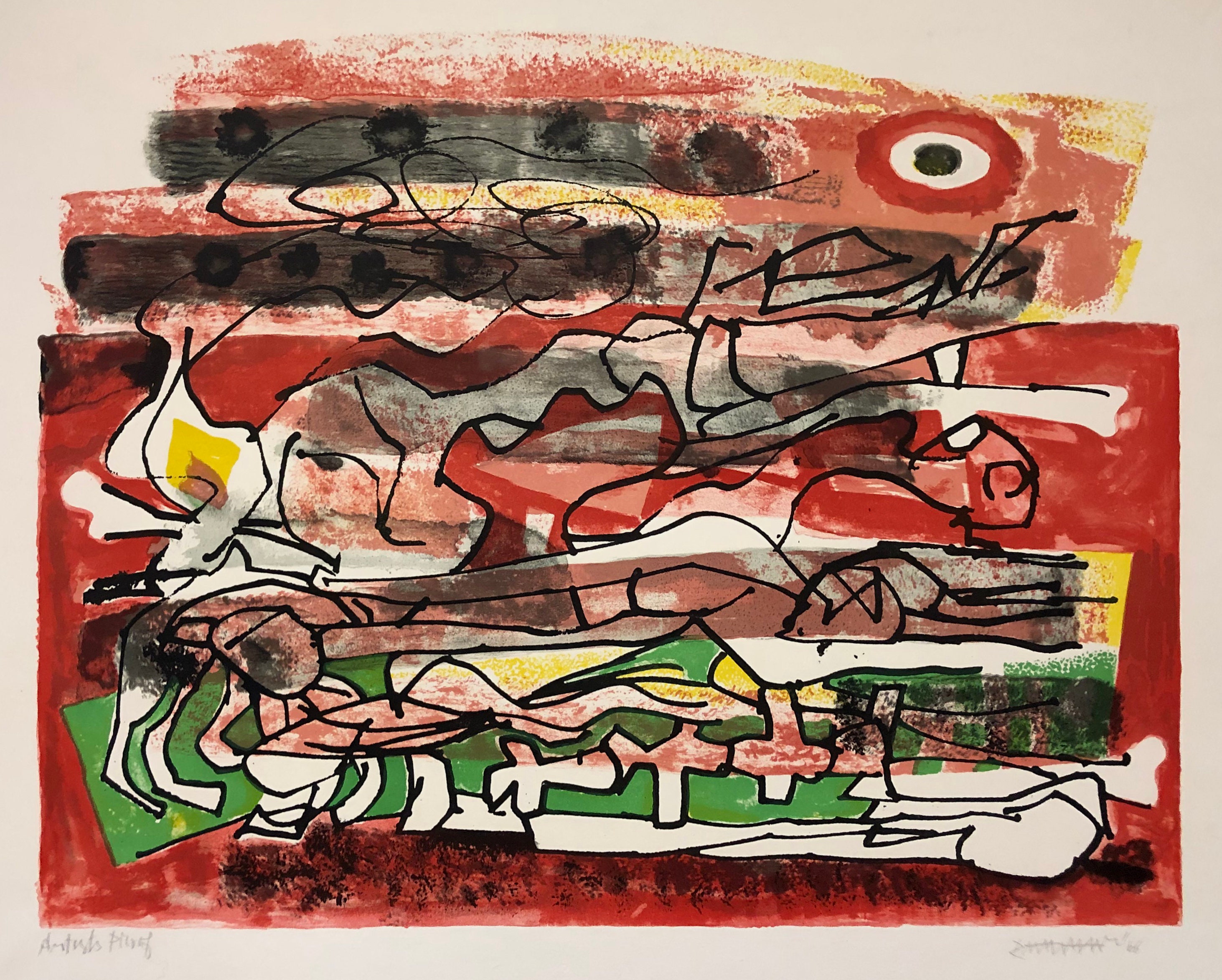 ABRAHAM RATTNER (american, 1895-1978), "untitled Composition", 1966 ...