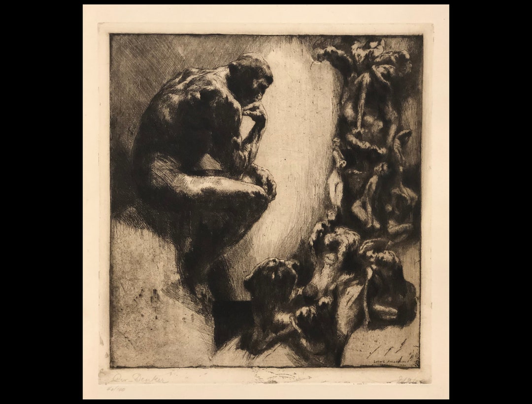 ERHARD AMADEUS DIER (austrian, 1893-1969), "der Denker", 1920, Original ...
