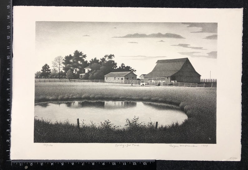 ROGER NORMAN MEDEARIS (american, 1920-2001), "spring-fed Pond", 1994 ...