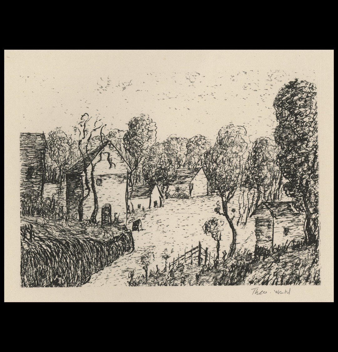 THEODORE THEO WAHL Americano, 1904-1990, Una granja de Kansas, ca. 1935 ...