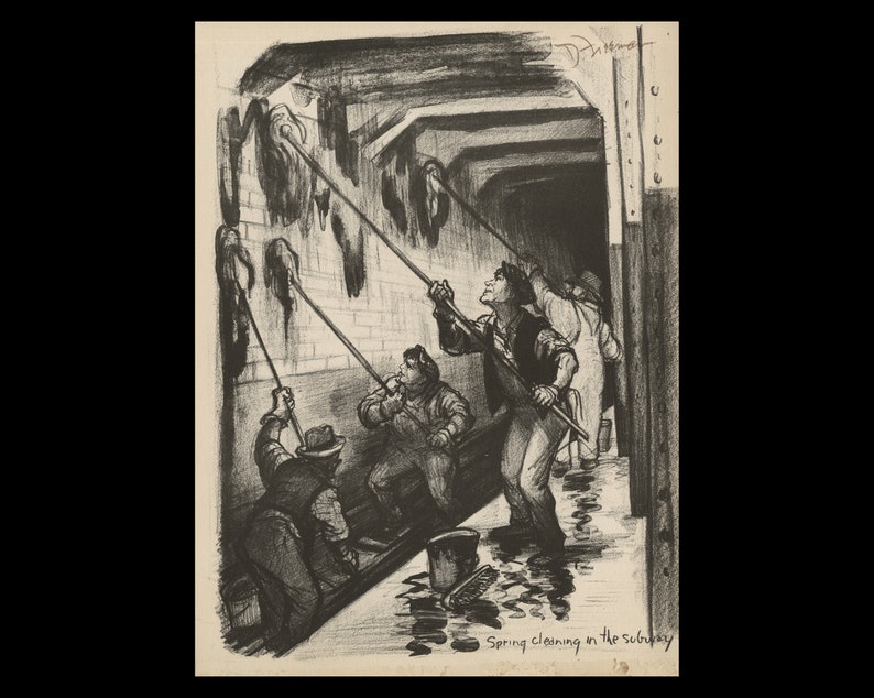 DON FREEMAN (american, 1908-1978), "spring Cleaning in the Subway ...