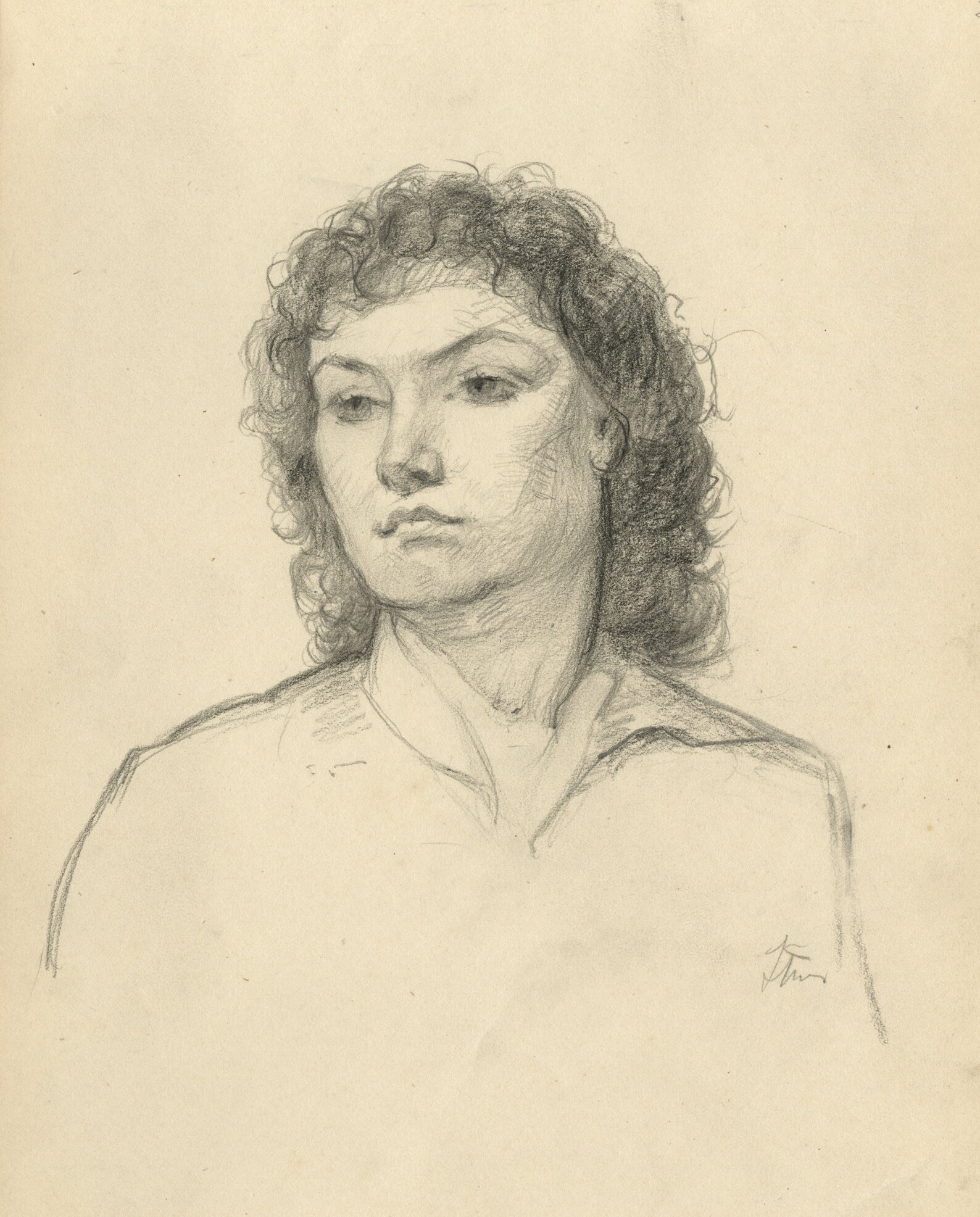 SERGEI IVANOVICH PICHUGIN (russian, 1881-1971), "portrait of a Woman ...