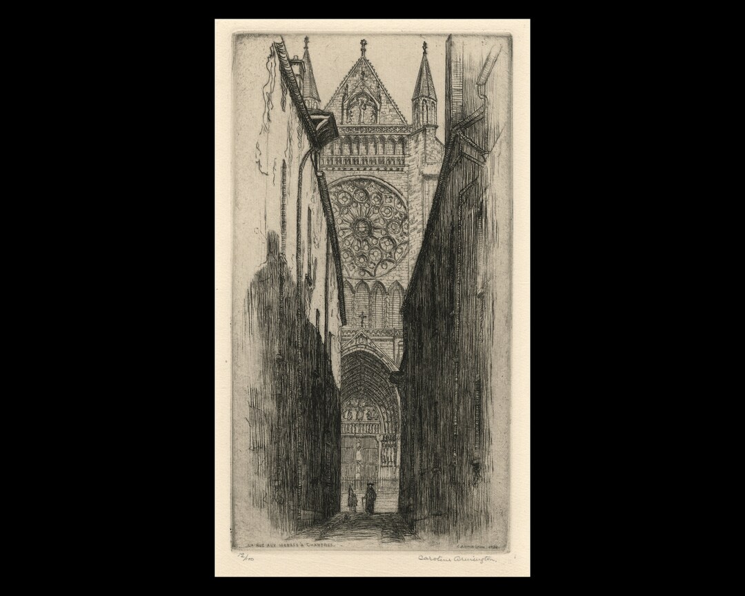Caroline Armington Etching, La Rue Aux Herbes a Chartres, 1926 - Etsy