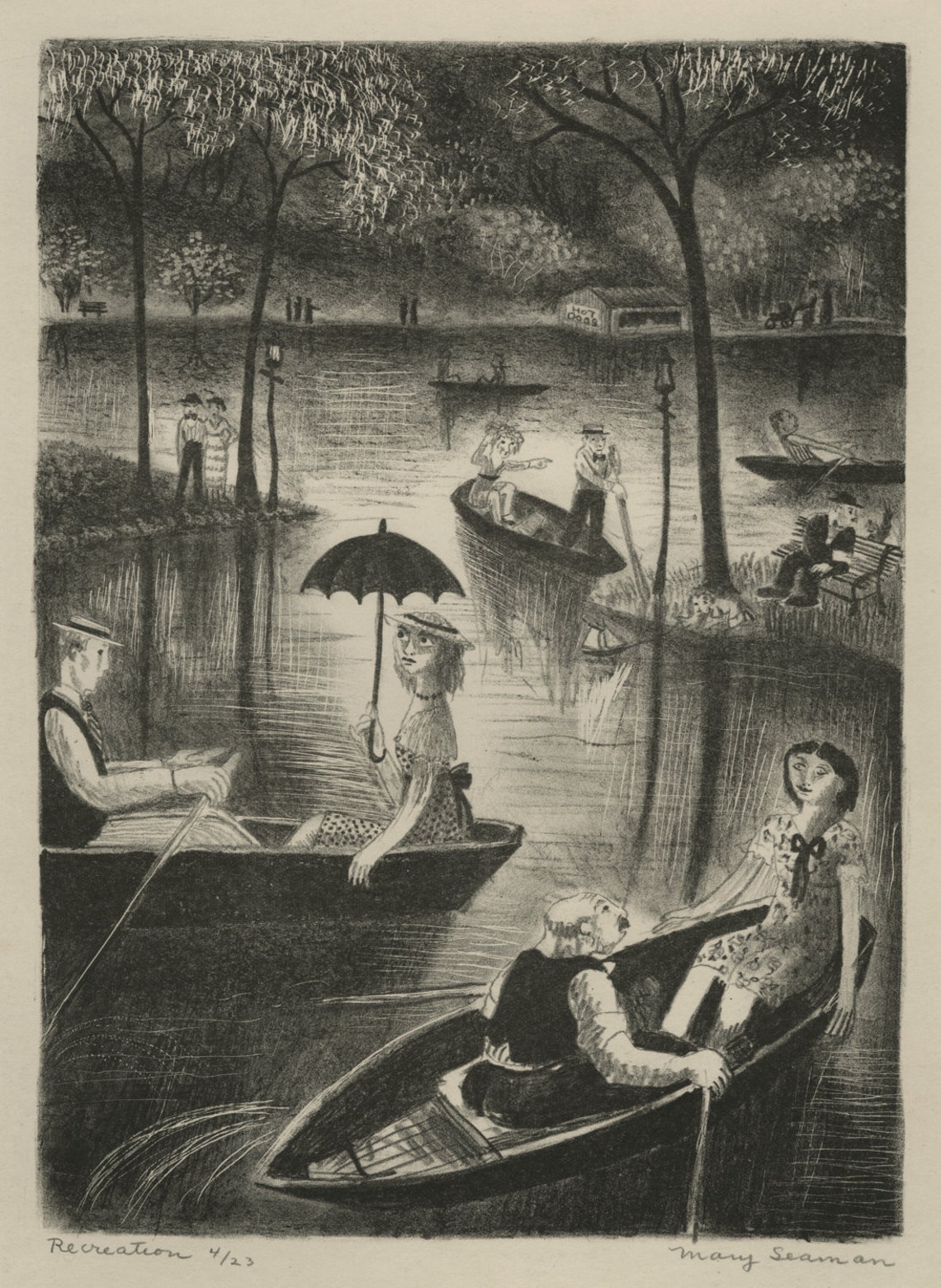 MARY LOUISE SEAMAN american, No Dates, recreation, Ca. 1925, Lithograph ...