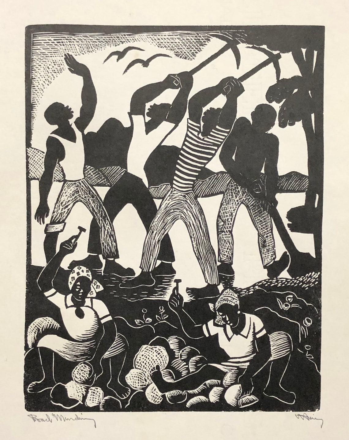 ALBERT HUIE (jamaican/american, 1920-2010), "road Mending", 1948 ...