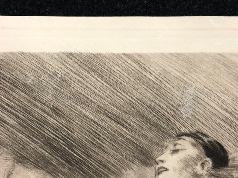 LOUIS ICART french, 1880-1950, the Poem, 1928, Drypoint, Pencil Signed ...