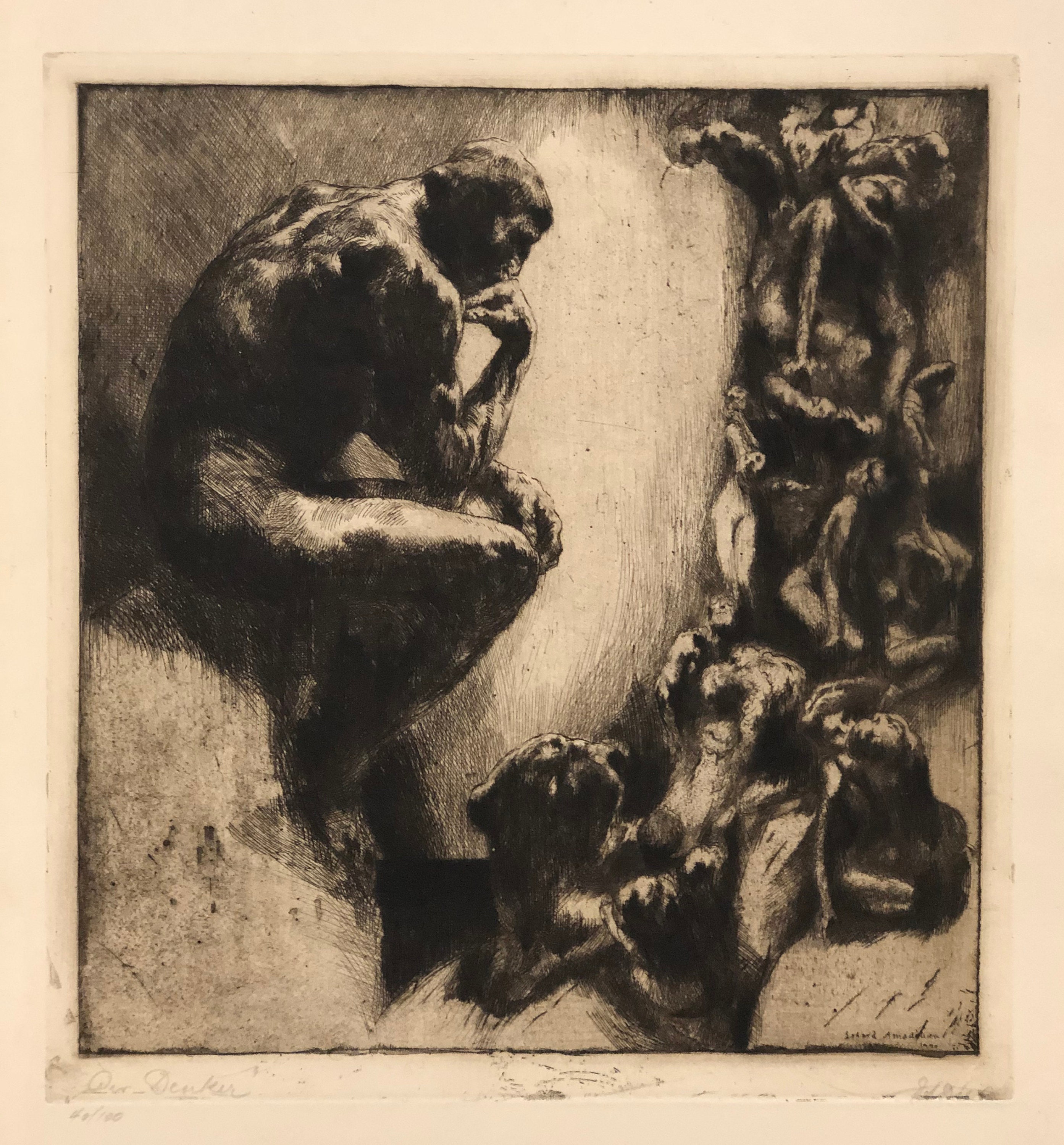 ERHARD AMADEUS DIER (austrian, 1893-1969), "der Denker", 1920, Original ...
