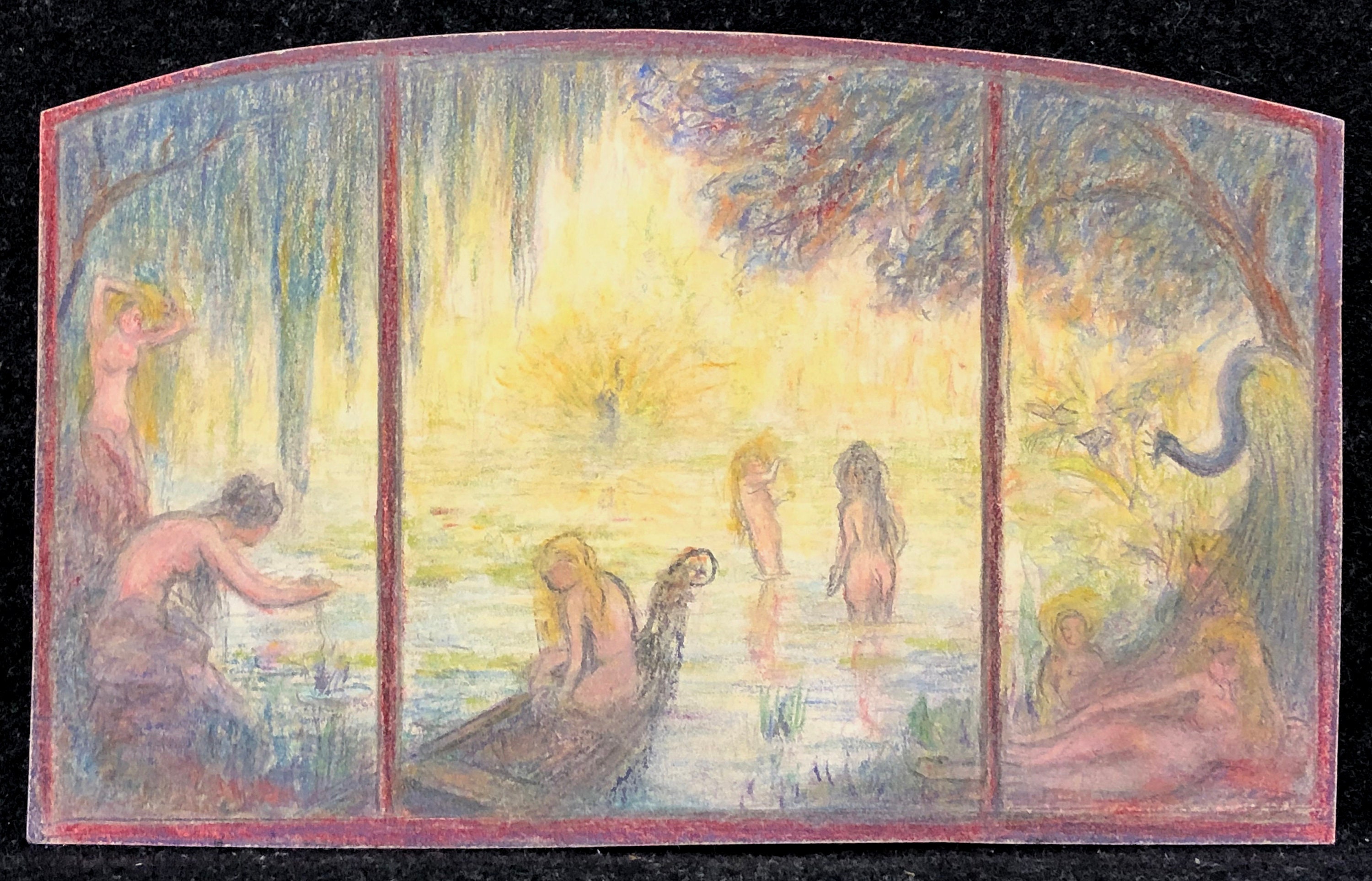 JEAN-BAPTISTE CORBIN (french, 1857-1952), "idyll", Ca. 1880, Pastel on ...