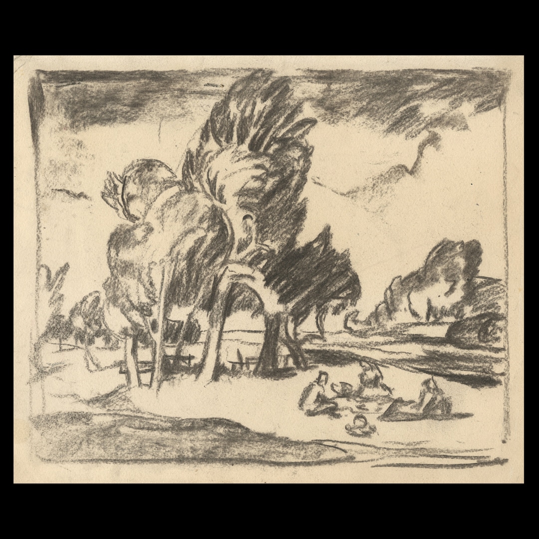 ROBERT Von NEUMANN (german/american, 1888-1976), "picnic in the Woods ...