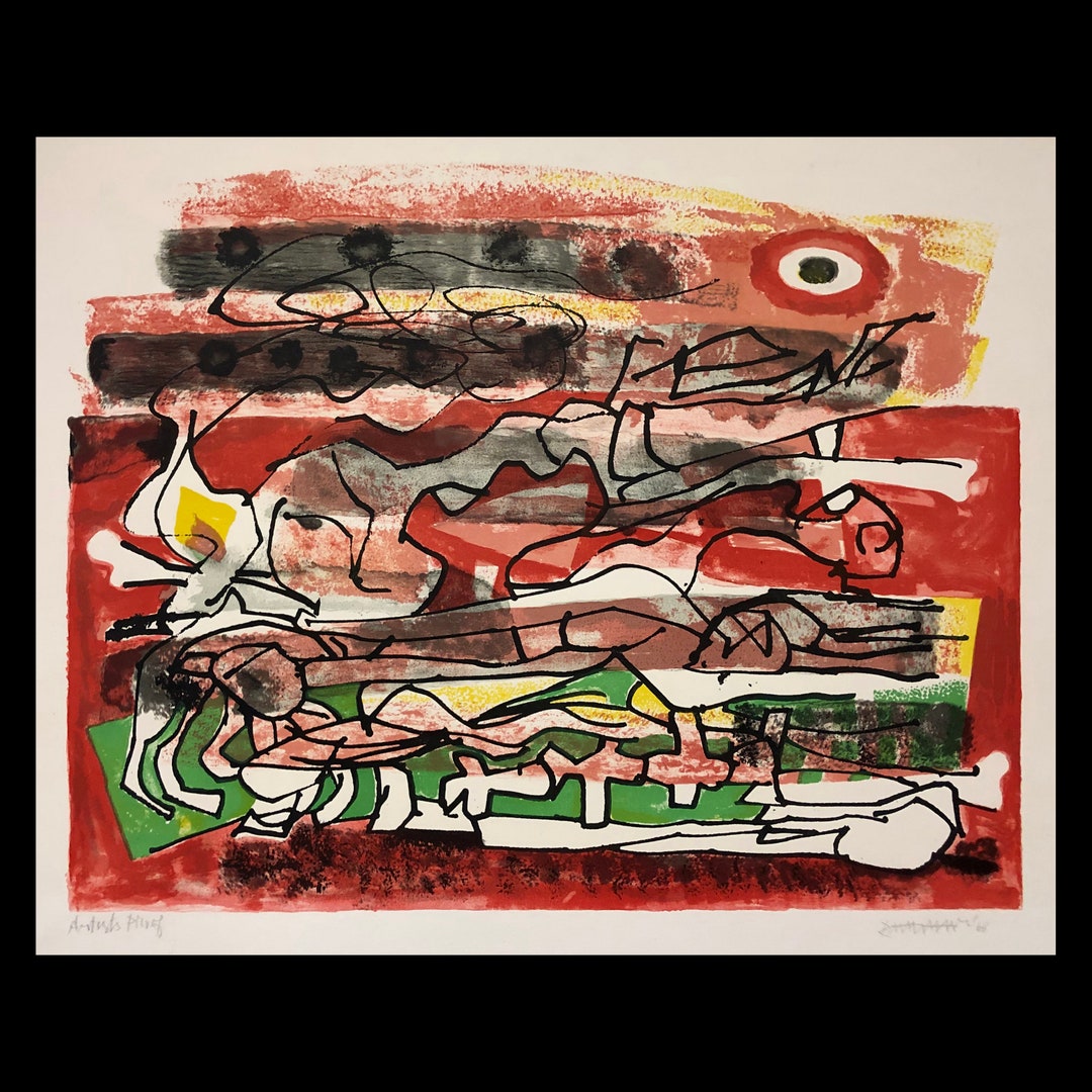 ABRAHAM RATTNER (american, 1895-1978), "untitled Composition", 1966 ...