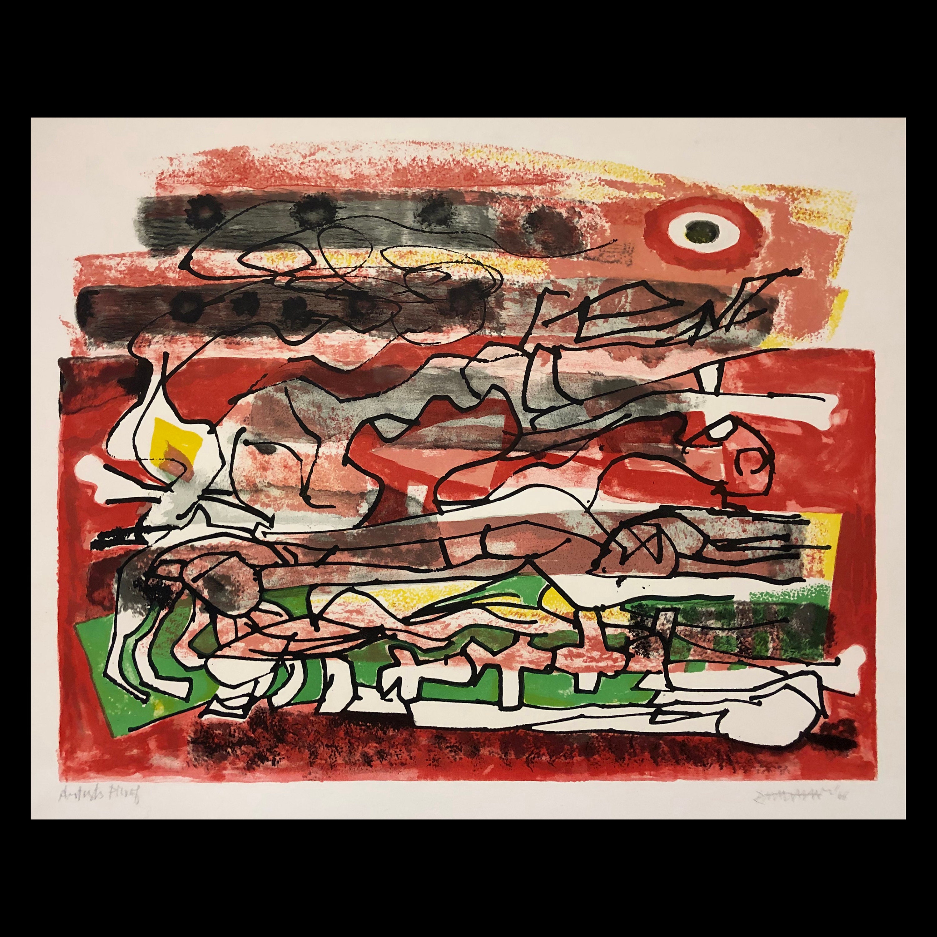 ABRAHAM RATTNER (american, 1895-1978), "untitled Composition", 1966 ...