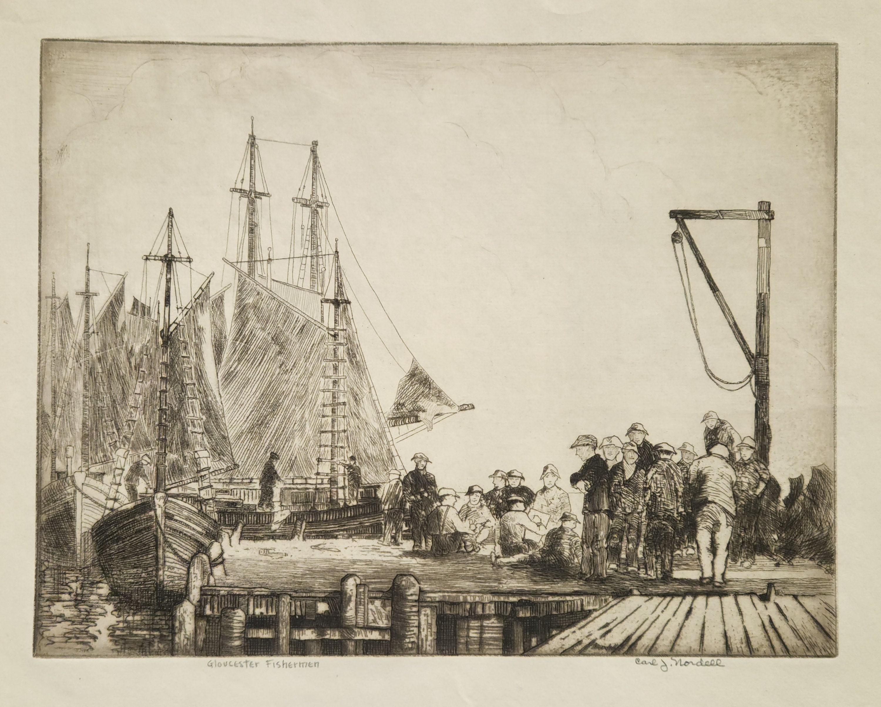CARL J. DAVID NORDELL (american, 1885-1957), "gloucester Fishermen ...