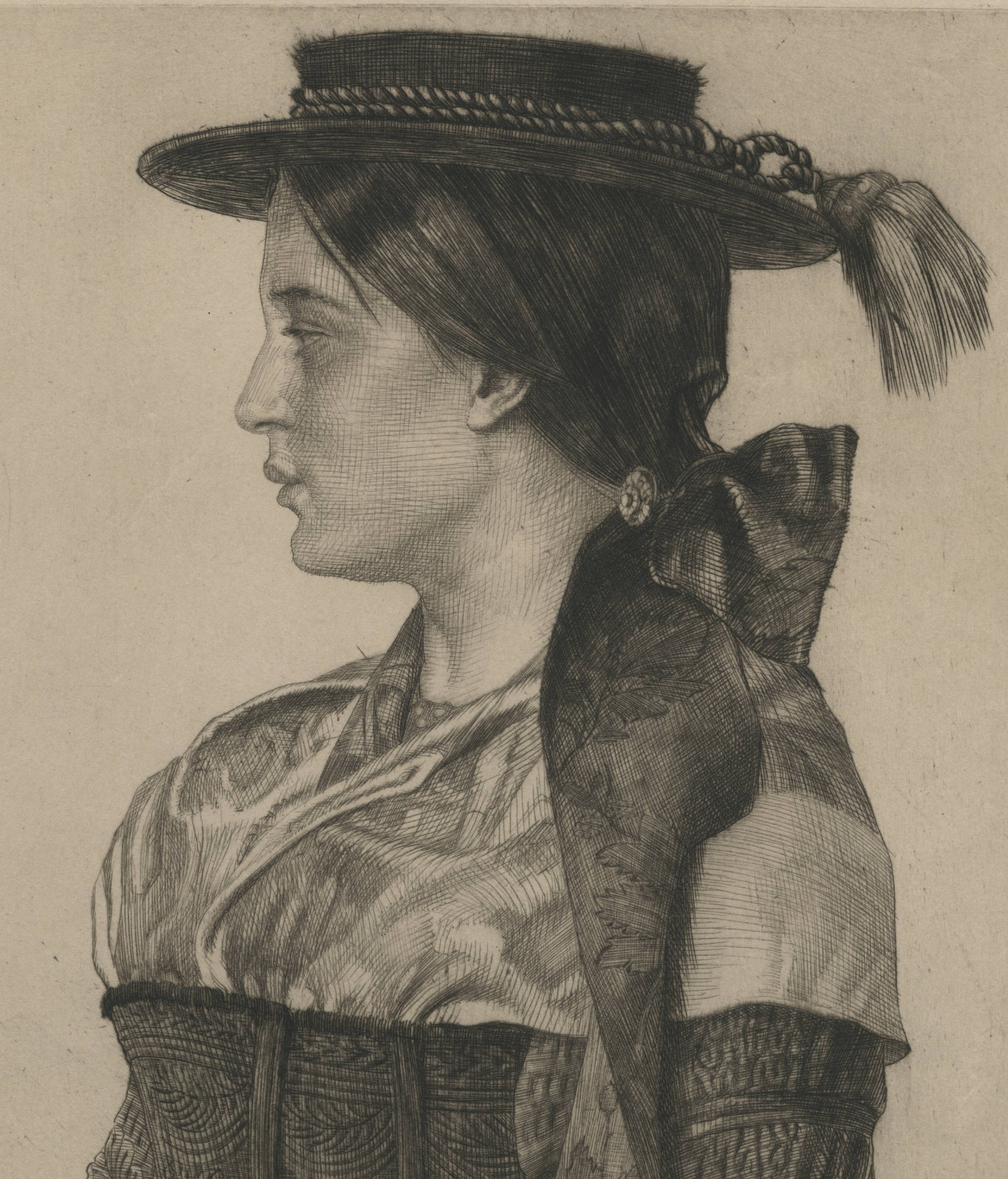 ALFRED COSSMANN (austrian, 1870-1951), "lady With Carnation", 1905 ...