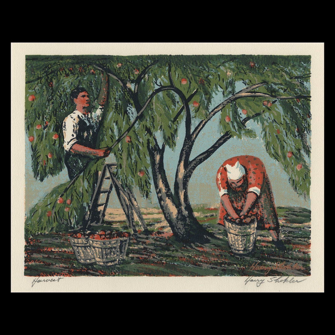 HARRY SHOKLER (america, 1897-1978), "harvest", Ca. 1950, Serigraph ...