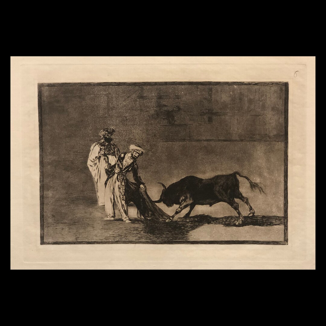 FRANCISCO JOSE' De GOYA (spanish, 1746-1828), "tauromaquia 6: the Moors ...