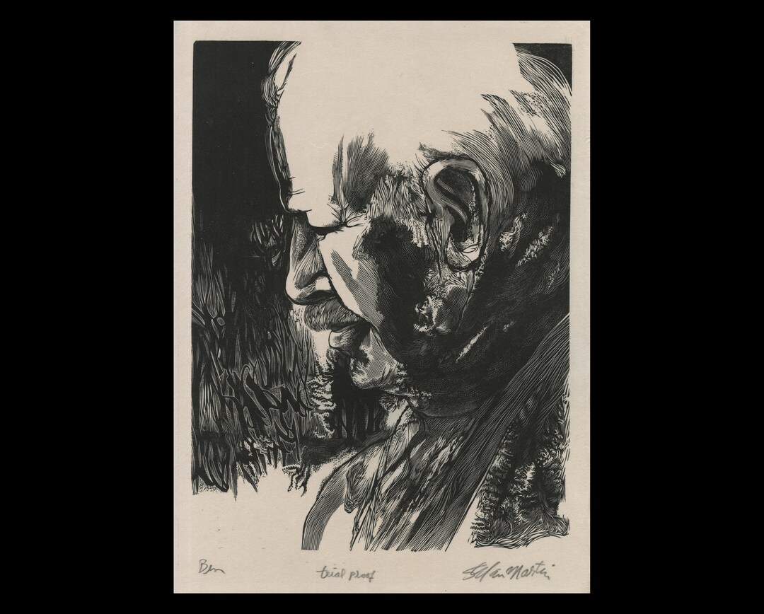 STEFAN MARTIN (american, 1936-1994), "ben (shan)", 1970, Wood Engraving ...