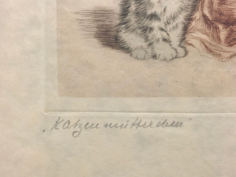 META PLUCKEBAUM german, 1876-1945, young Girl With Three Kittens, C ...