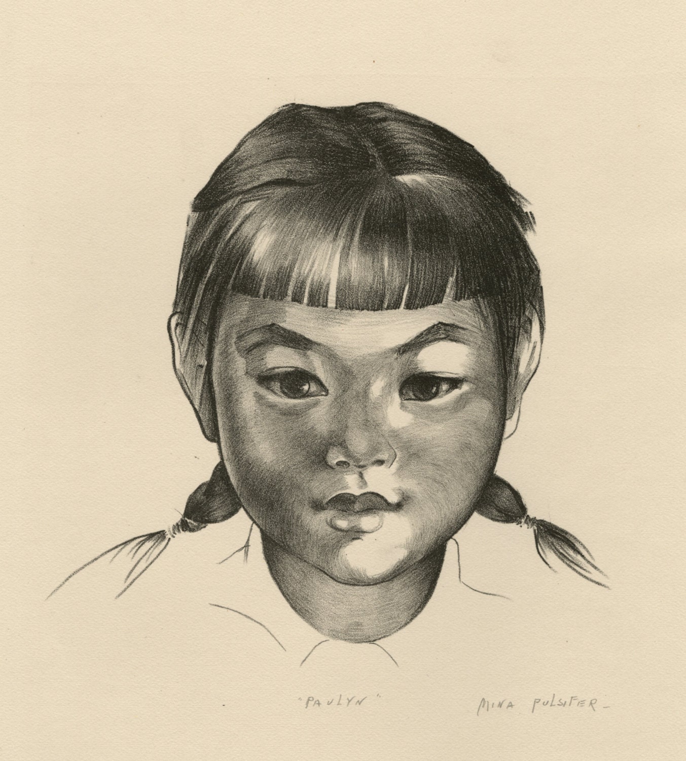 MINA PULSIFER america, 1899-1989, paulyn, 1949, Original Lithograph ...