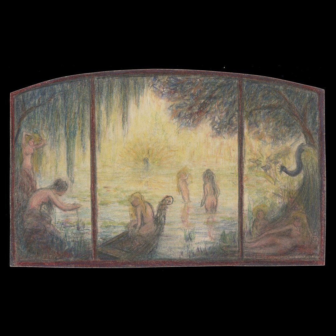 JEAN-BAPTISTE CORBIN (french, 1857-1952), "idyll", Ca. 1880, Pastel on ...