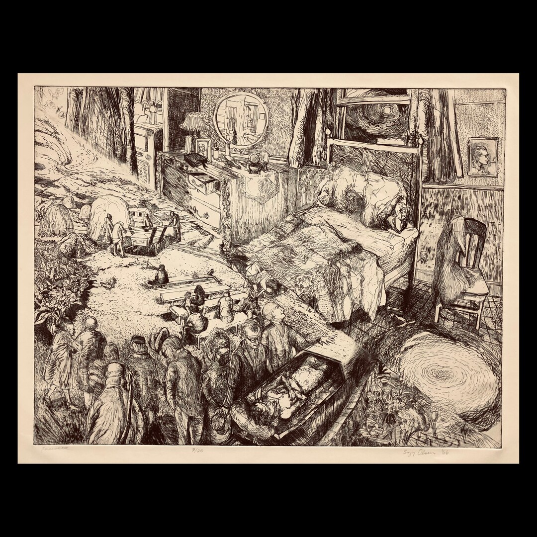 SUZY HARMON OLSEN (american, 1946-living), "farewell", 1966, Etching ...