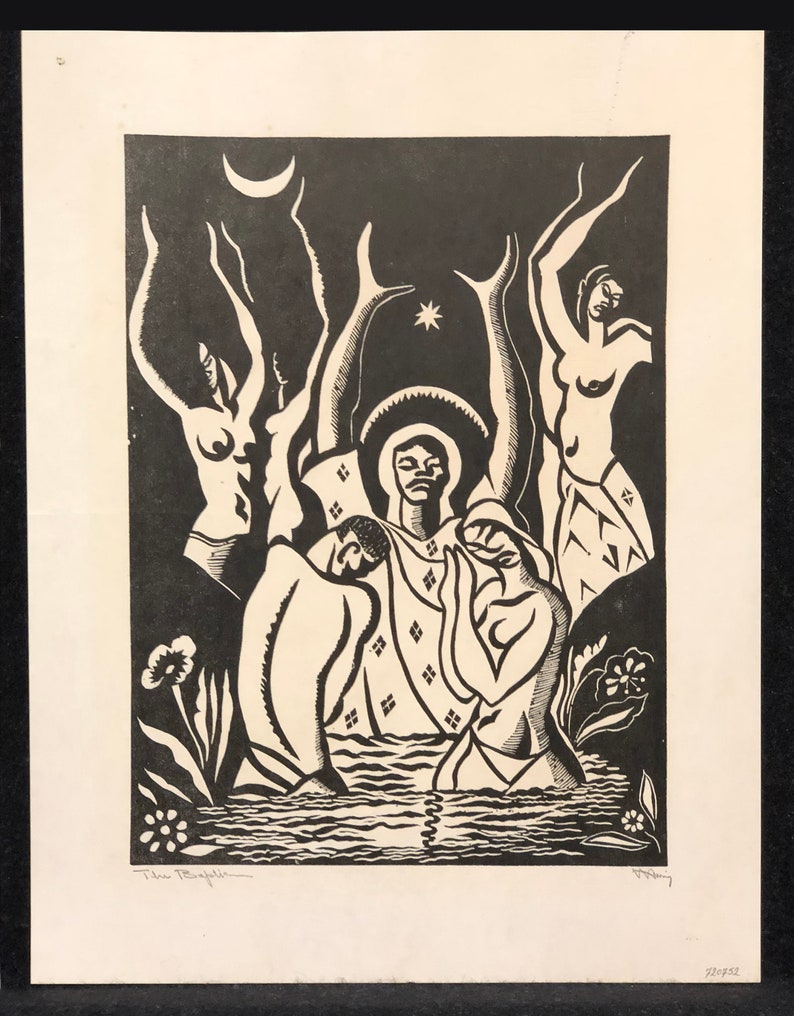 ALBERT HUIE (jamaican/american, 1920-2010), "the Baptism", 1948 ...