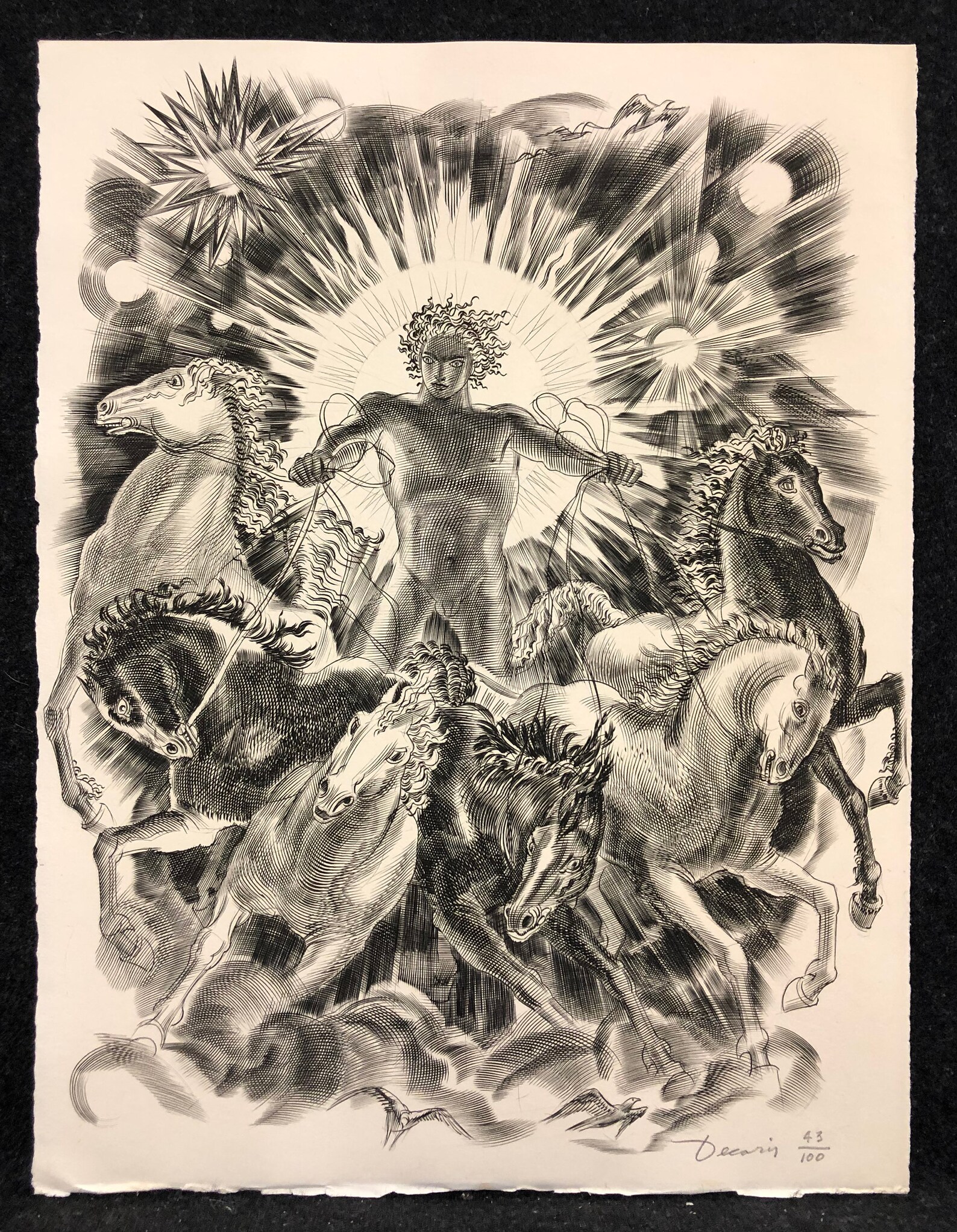 ALBERT DECARIS french, 1901-1988, apollo, 1955, Line Engraving, Pencil ...