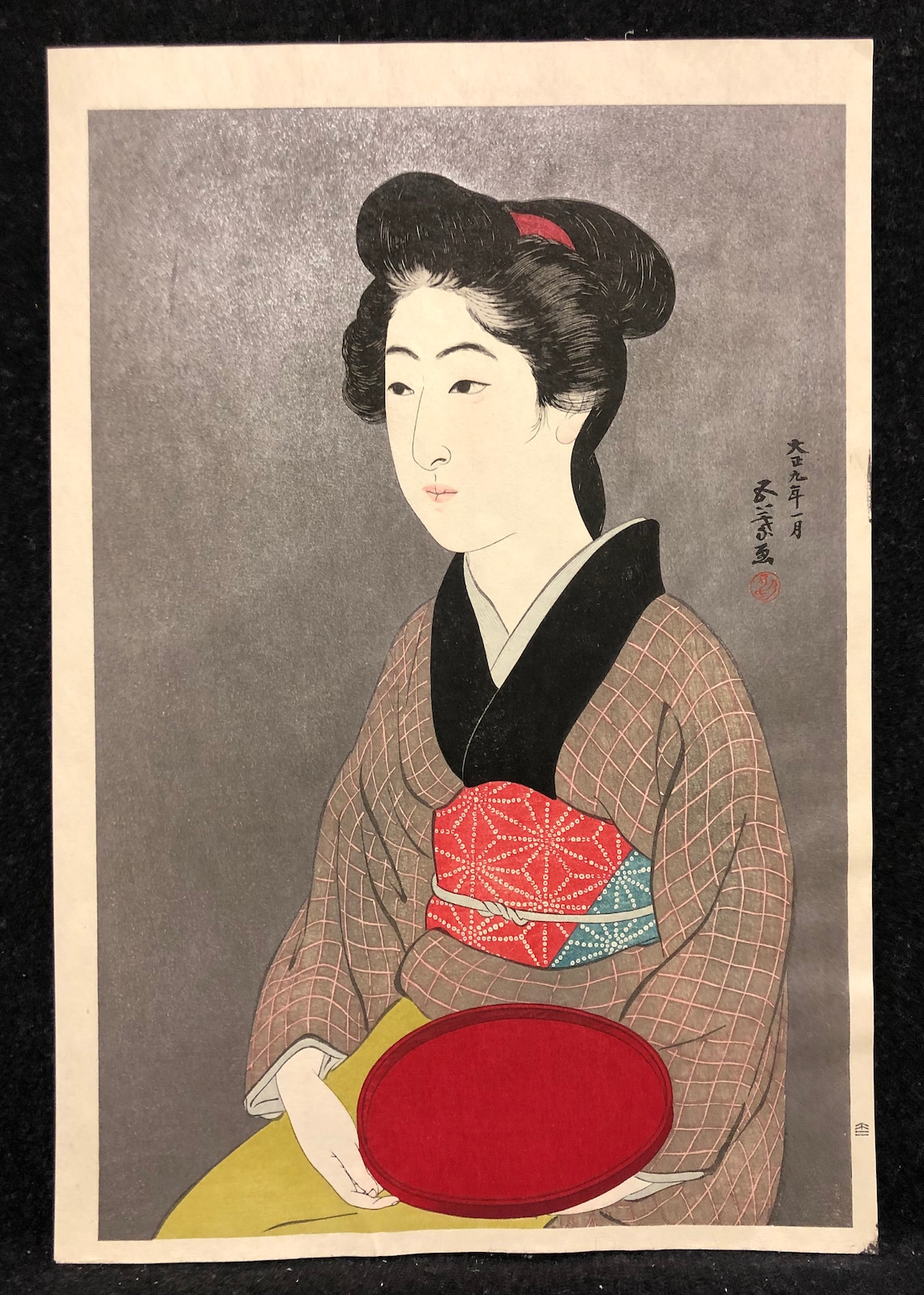 GOYO HASHIGUCHI japanese 1880-1921 woman Holding a - Etsy