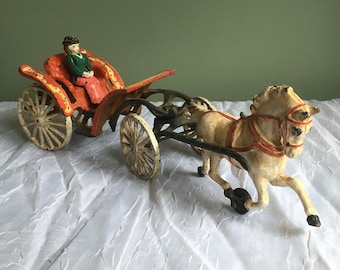 Vintage Cast Iron Horse and Buggy - Etsy Vintage Cast Iron Horse and Buggy - Etsy