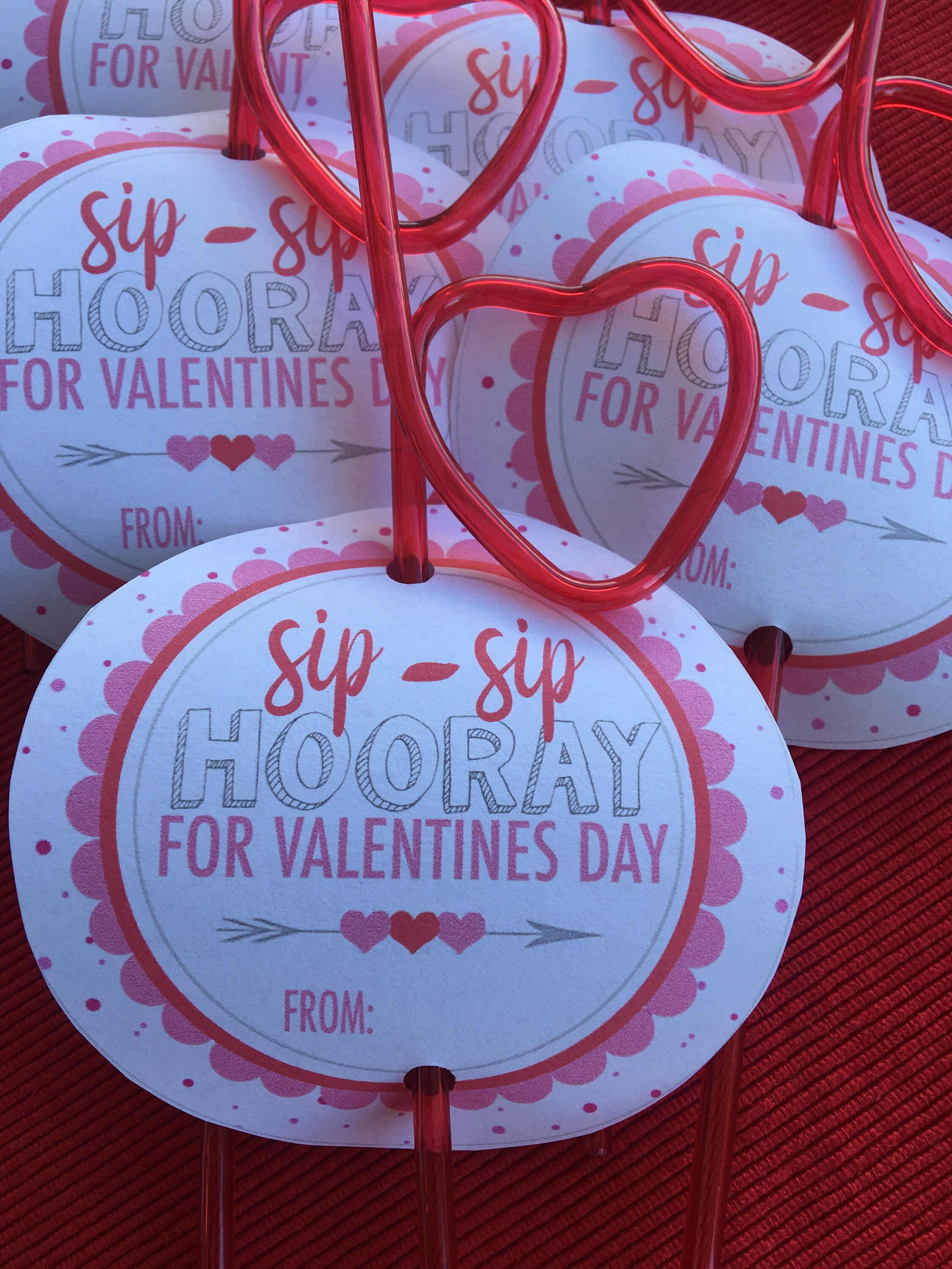 Valentine Sip Sip Hooray Kids Valentine Straw Valentine Valentine Gift ...