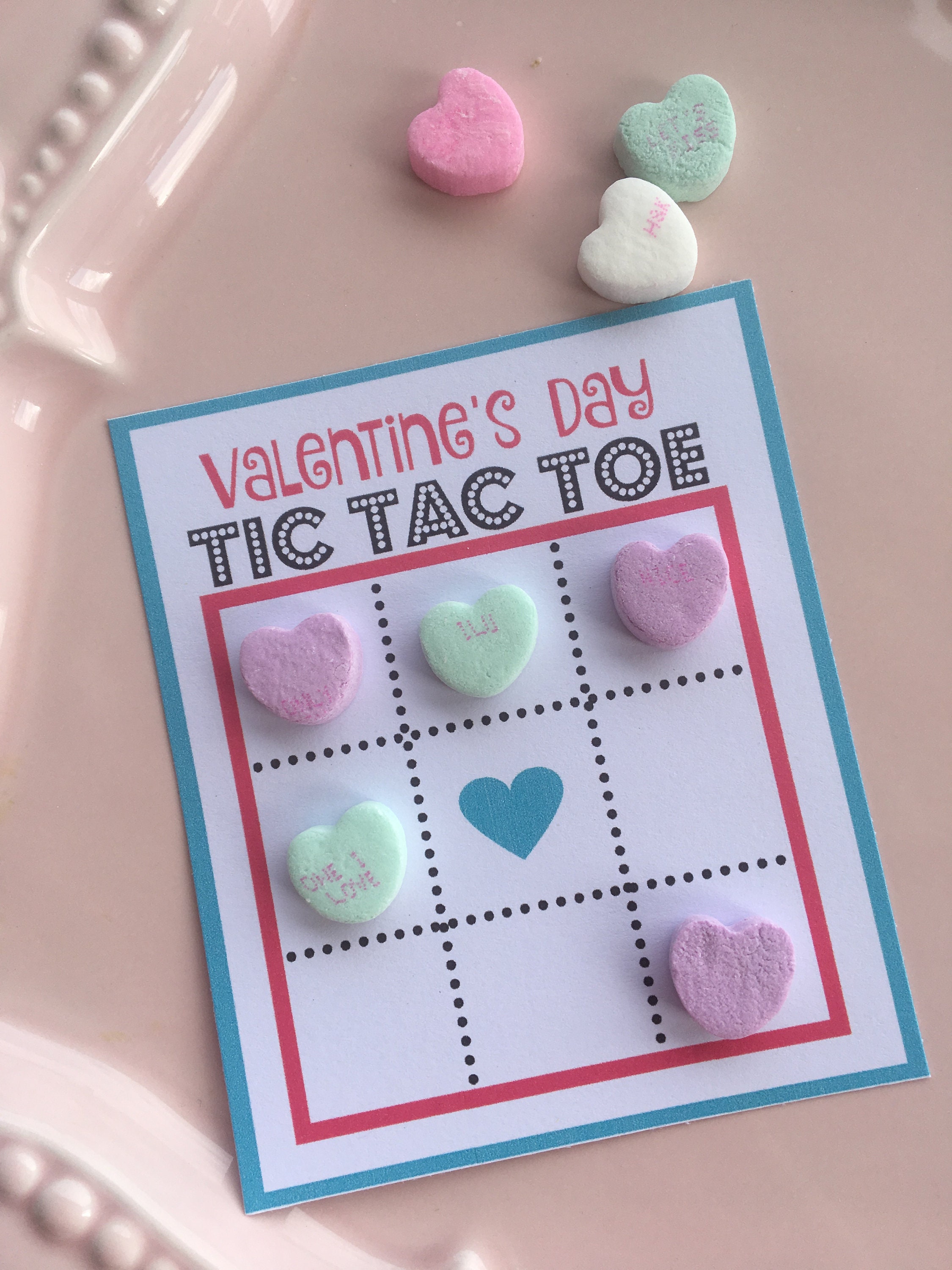 Tic Tac Toe Kids Valentine Fun Valentine Unique Valentine - Etsy