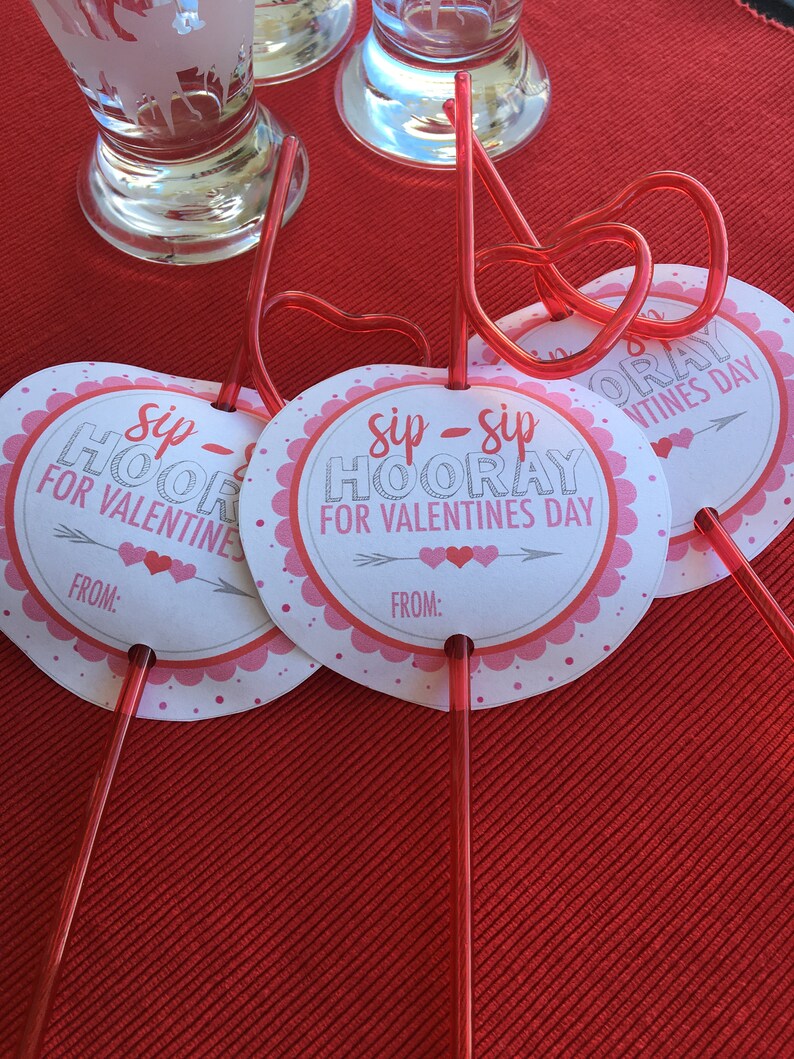 Valentine Sip Sip Hooray Kids Valentine Straw Valentine Valentine Gift ...