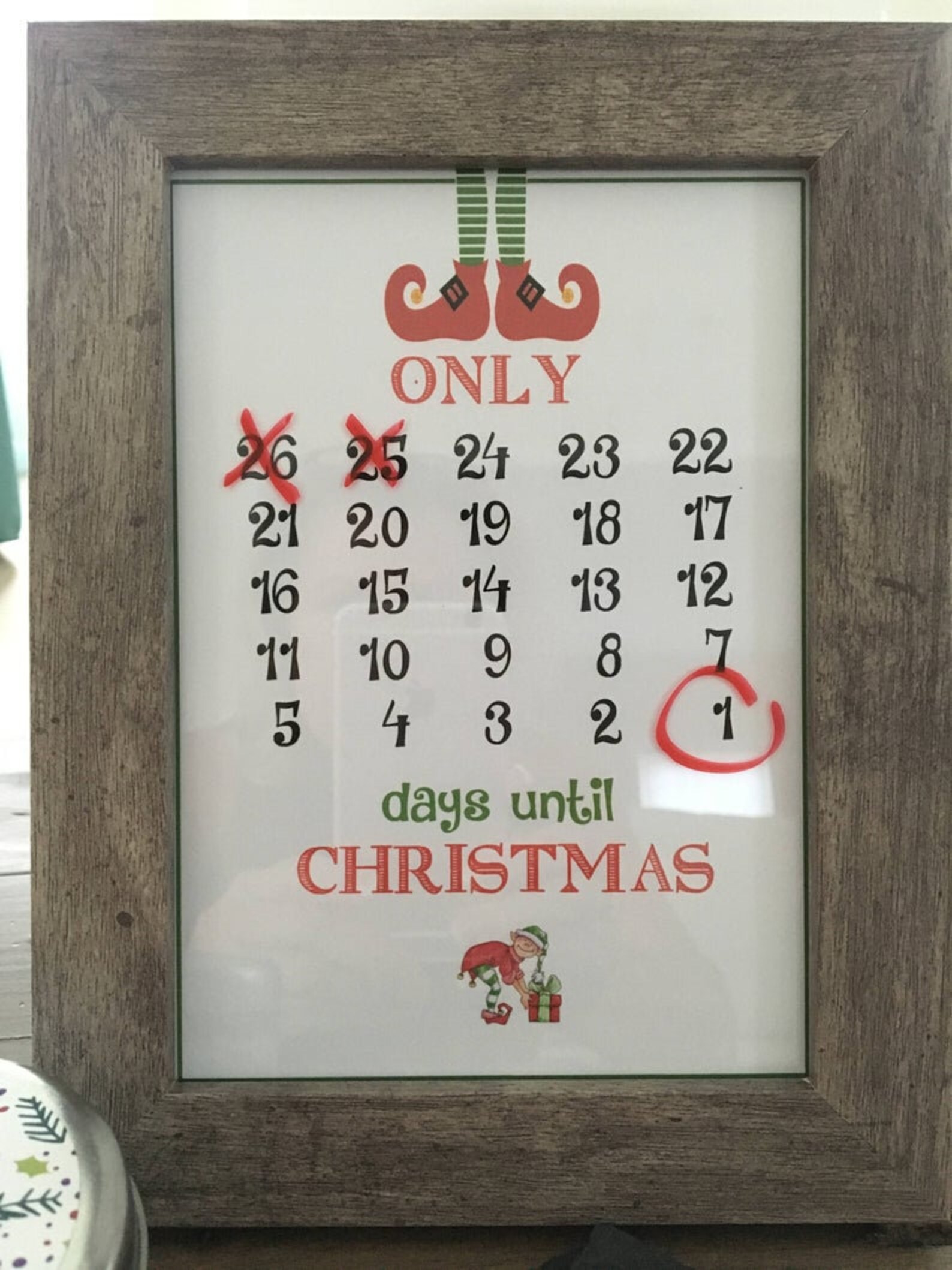 Elf Countdown Days Until Christmas | Christmas Countdown | Christmas ...